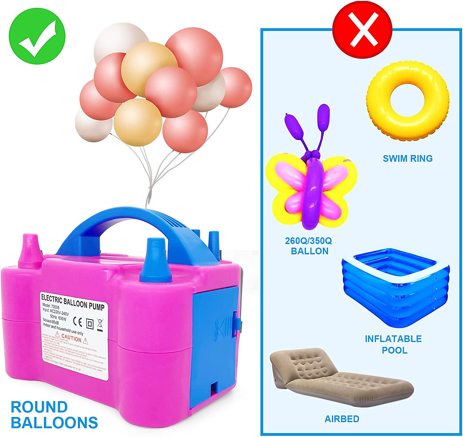 SKY-TOUCH Electric Balloon Pump, Portable Balloons Air Pump for Balloon ...